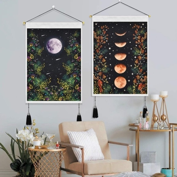 Urban Outfitters | Wall Decor | Bohemian Moon Phase Indie Starry Sky ...
